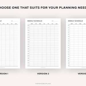 Half Hour Weekly Schedule, Weekly Planner Printable, Week at a Glance ...