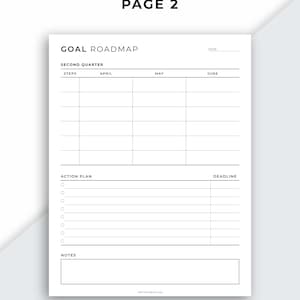 Goal Roadmap Printable, Goal Action Plan, Project Quarterly Mapping ...