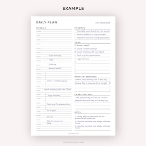 24 Hour Daily Planner Printable, Hourly Planner, Productivity Planner ...