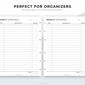 Weekly Expenses Tracker Printable, Expense Log, Spending Tracker ...