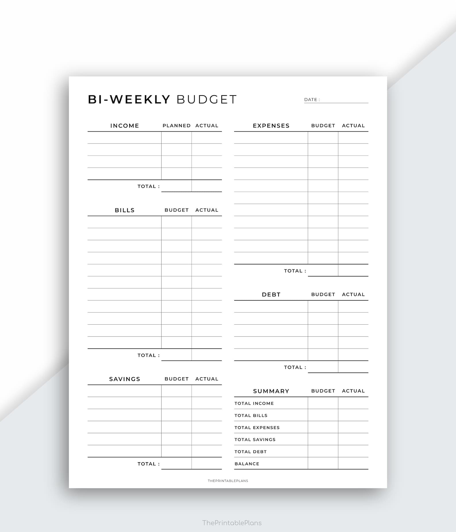 Bi Weekly Budget Planner Printable, Bi-weekly Template, Paycheck Budget ...