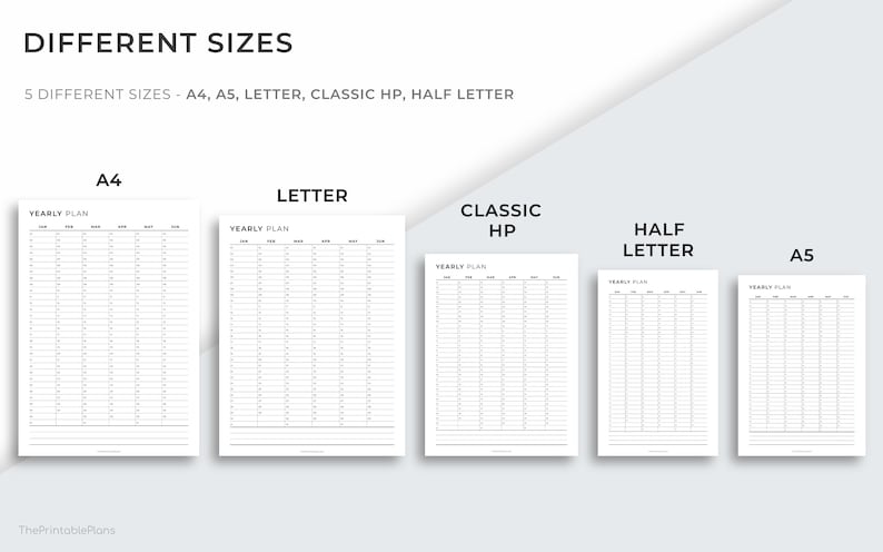 Yearly Planner Printable, Annual Planner, Yearly Overview, Year at a ...