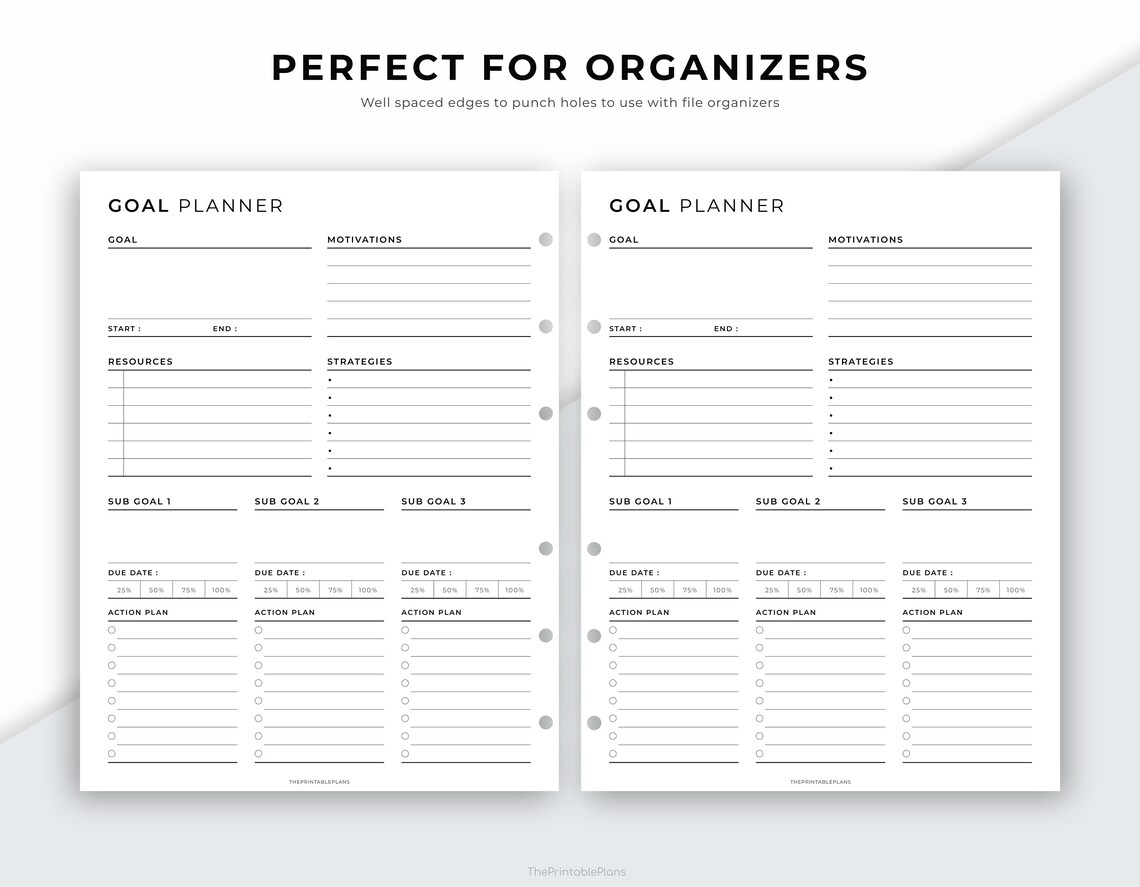 Goal Planner Printable, Goal Setting, Goal Tracker, Productivity ...