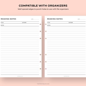Reading Notes Template Printable, Book Notes Printable, Reading Log ...