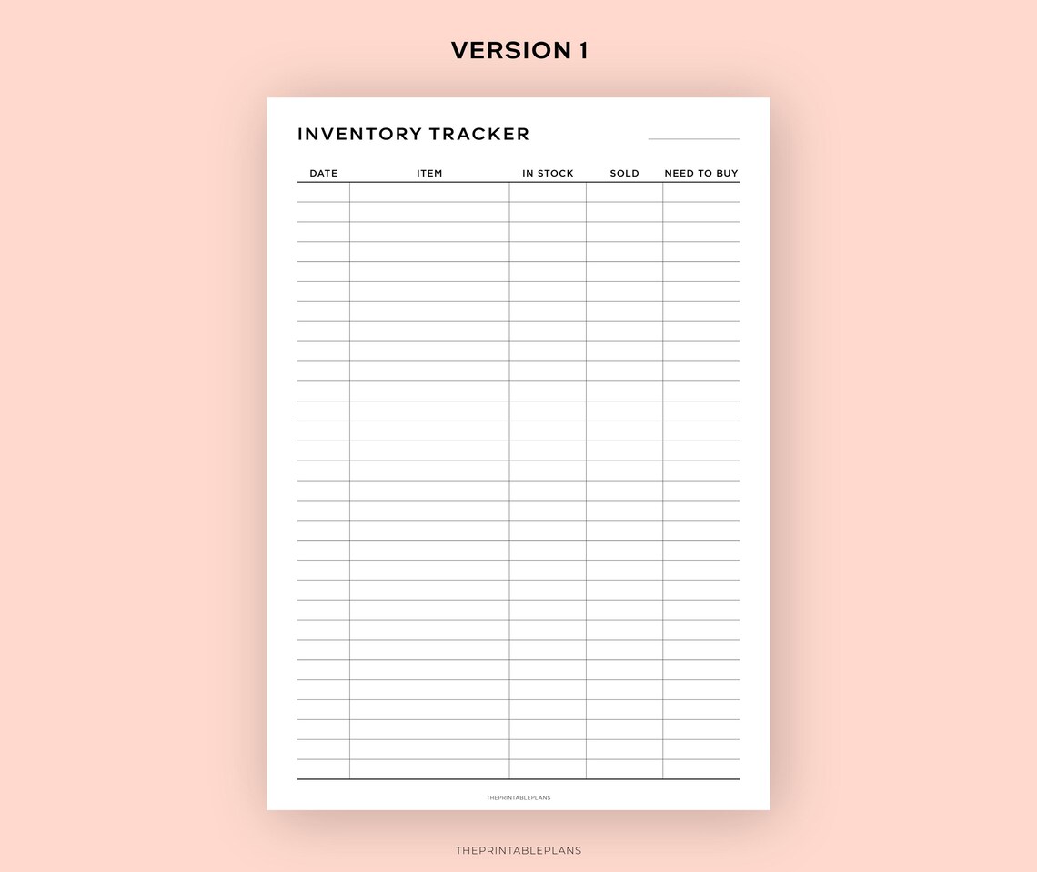 Inventory Tracker Printable, Inventory Management Form, Inventory Sheet, Small Business ...