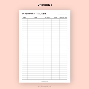 Inventory Tracker Printable, Inventory Management Form, Inventory Sheet ...