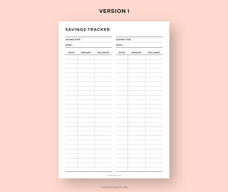 Savings Tracker Printable, Savings Challenge, Saving Goal Plan, Money ...