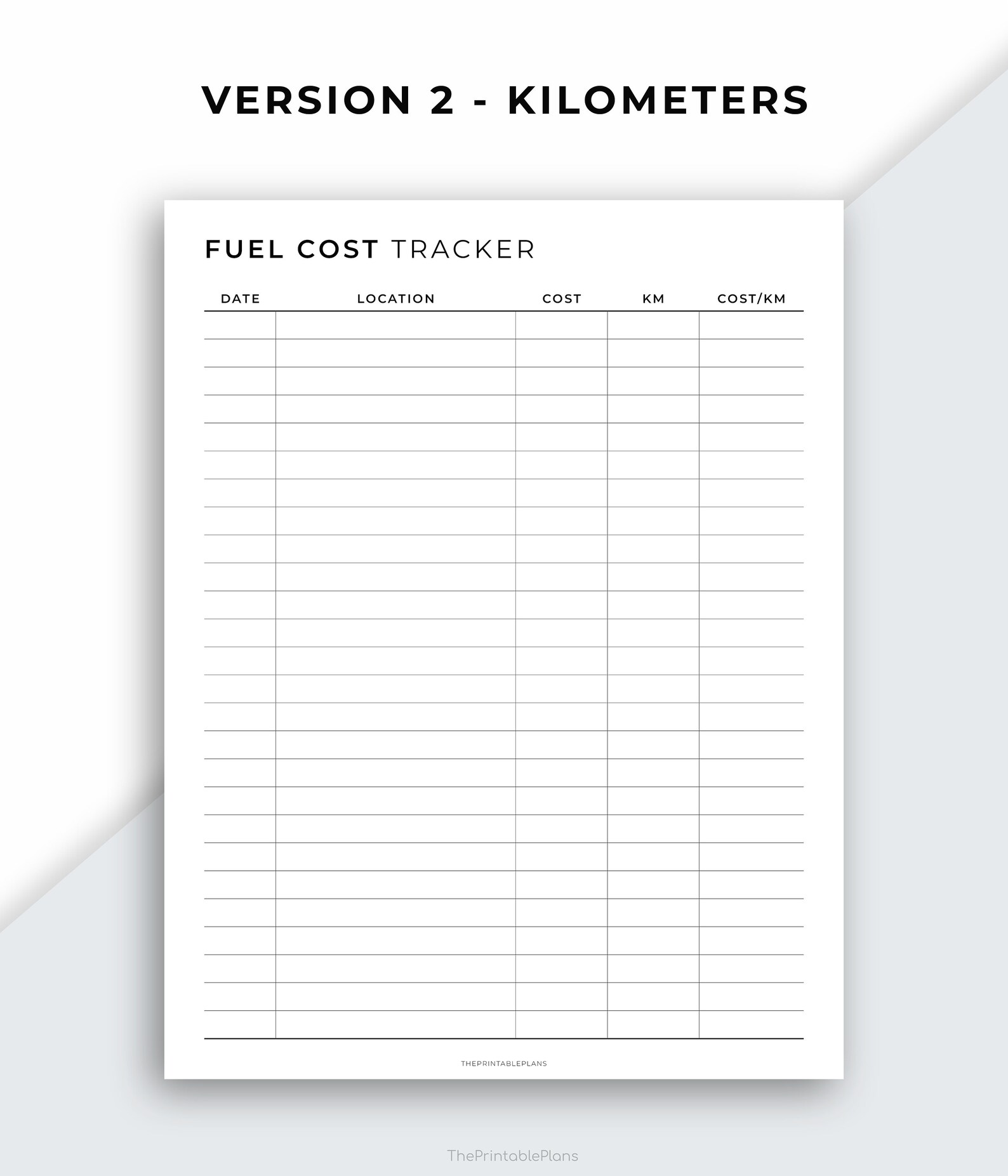 Fuel Cost Tracker Printable, Vehicle Fuel Cost per Mile, Fuel Expense ...
