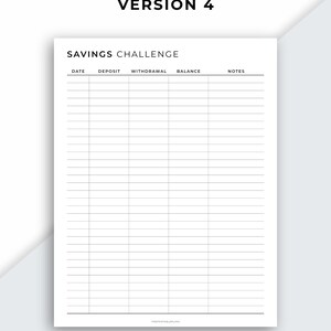 Savings Tracker Printable, Savings Challenge Printable, Saving Goal ...