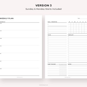 Weekly at a Glance, Weekly Planner Printable, Weekly Overview, Weekly ...
