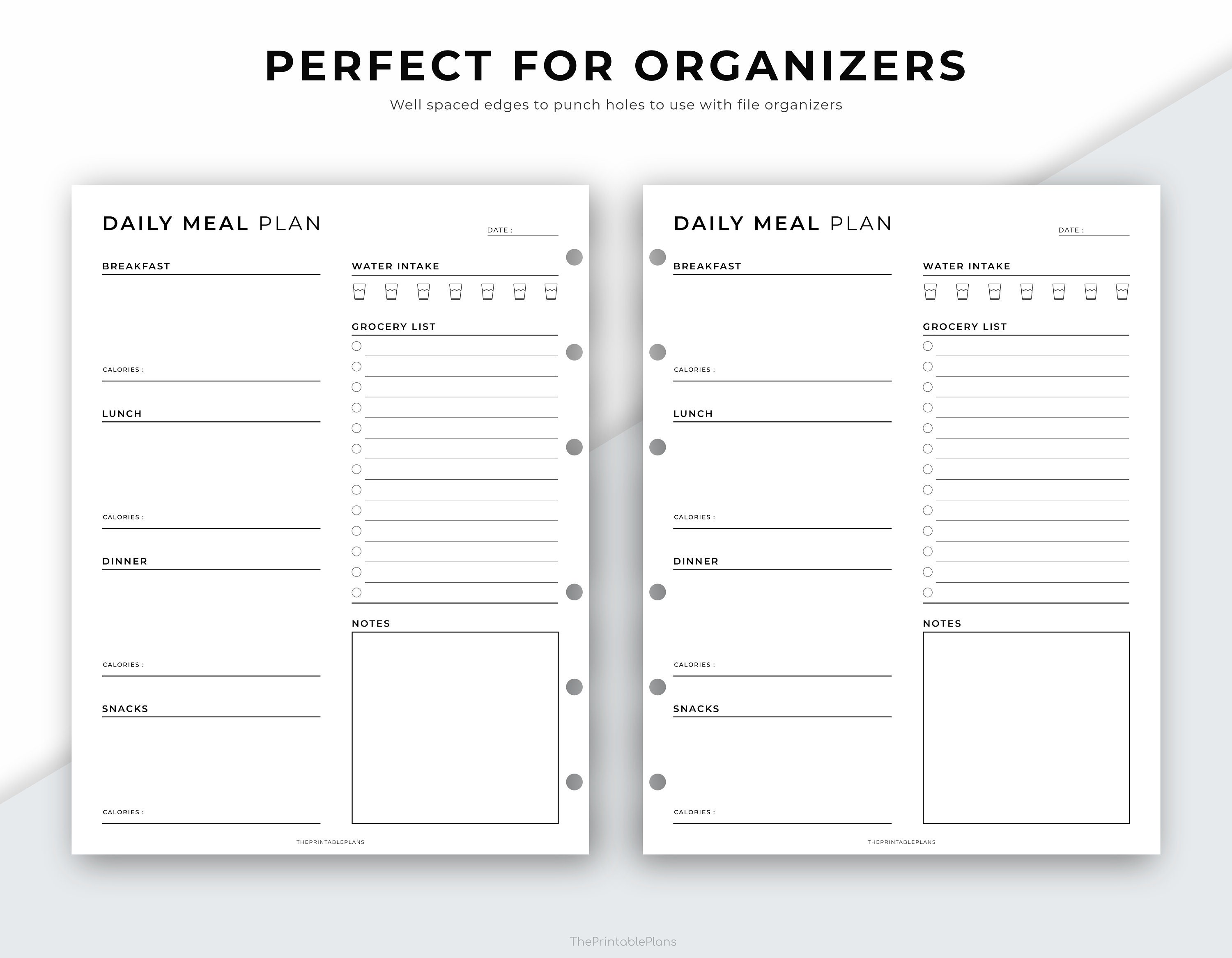 Printable Daily Meal Planner With Two Variants, Food Diary, Diet ...