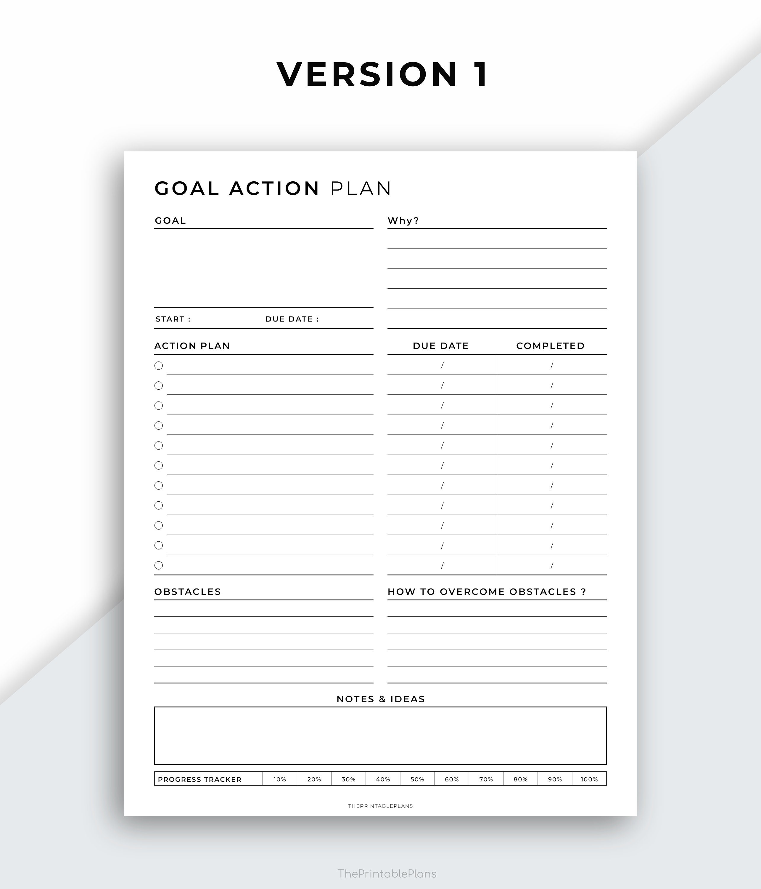 Goal Planner Printable, Goal Action Plan, Goal Setting, Productivity ...