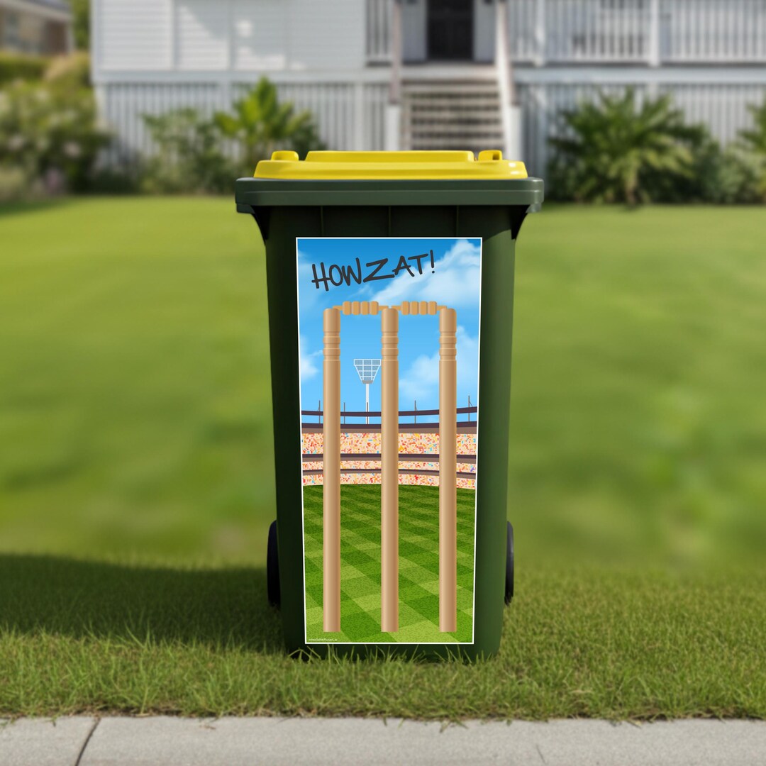 Cricket Stumps Wheelie Bin Sticker - Etsy Australia