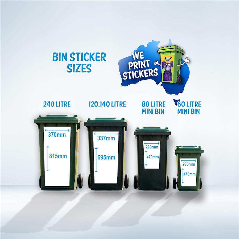 Map of Australia Wheelie Bin Sticker - Etsy Australia