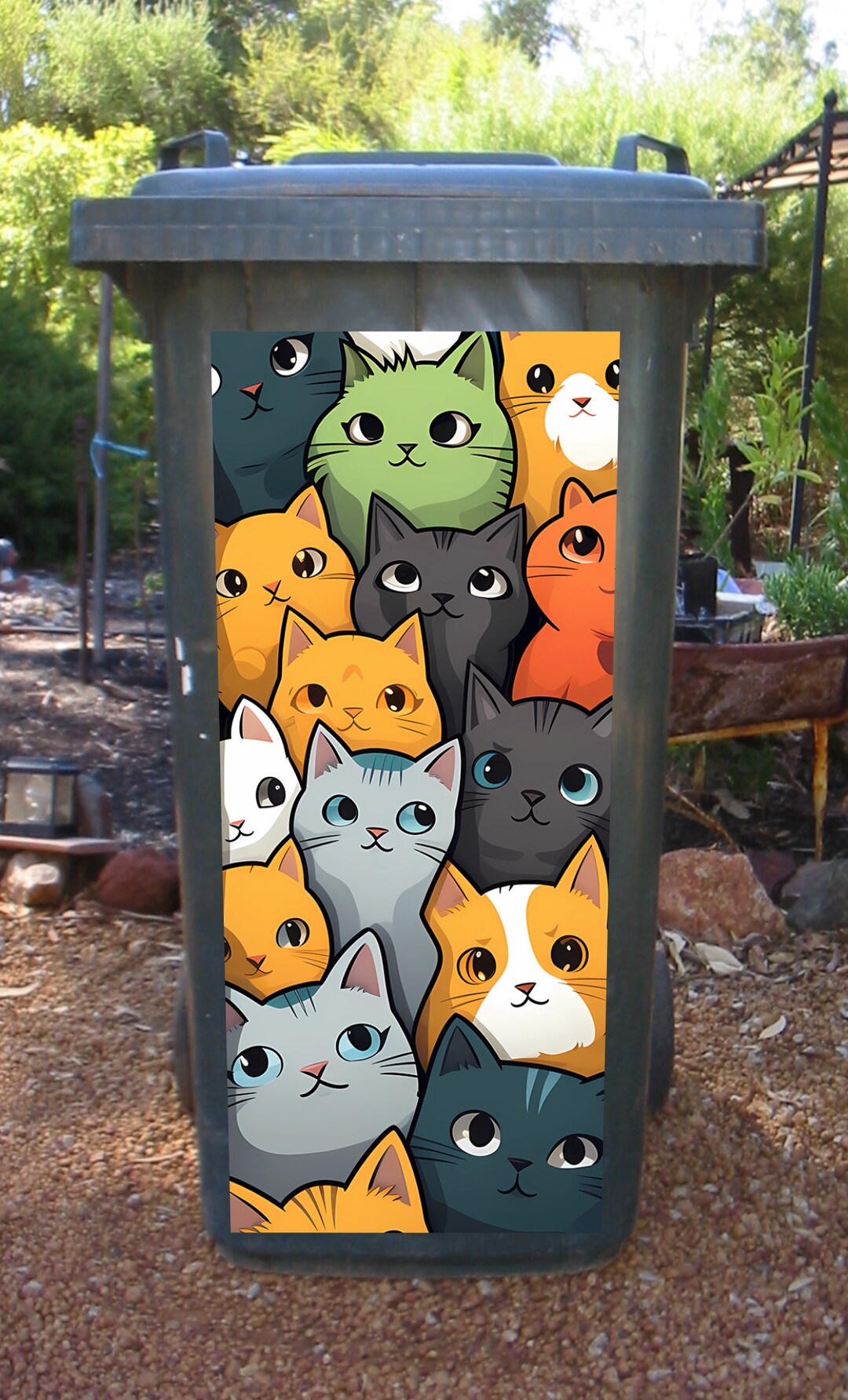 Colourful Cats Wheelie Bin Sticker - Etsy