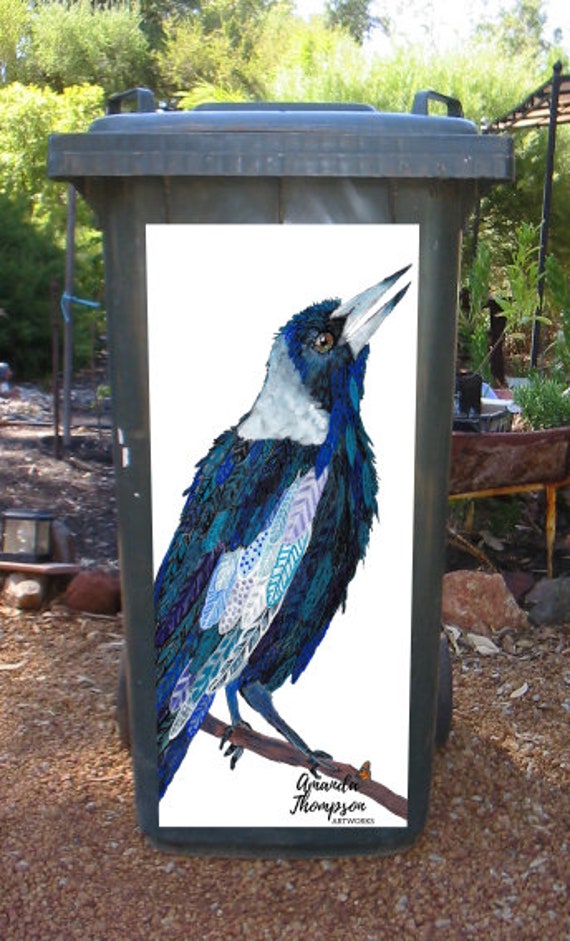 Kelly the Magpie Wheelie Bin Sticker - Etsy Australia