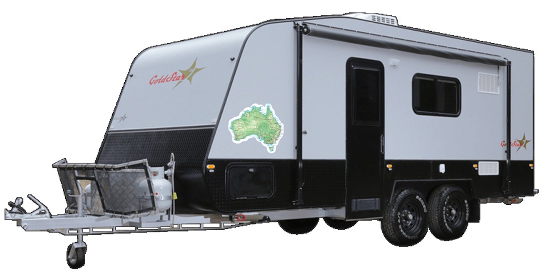 Caravan Map of Australia Sticker - Etsy Australia