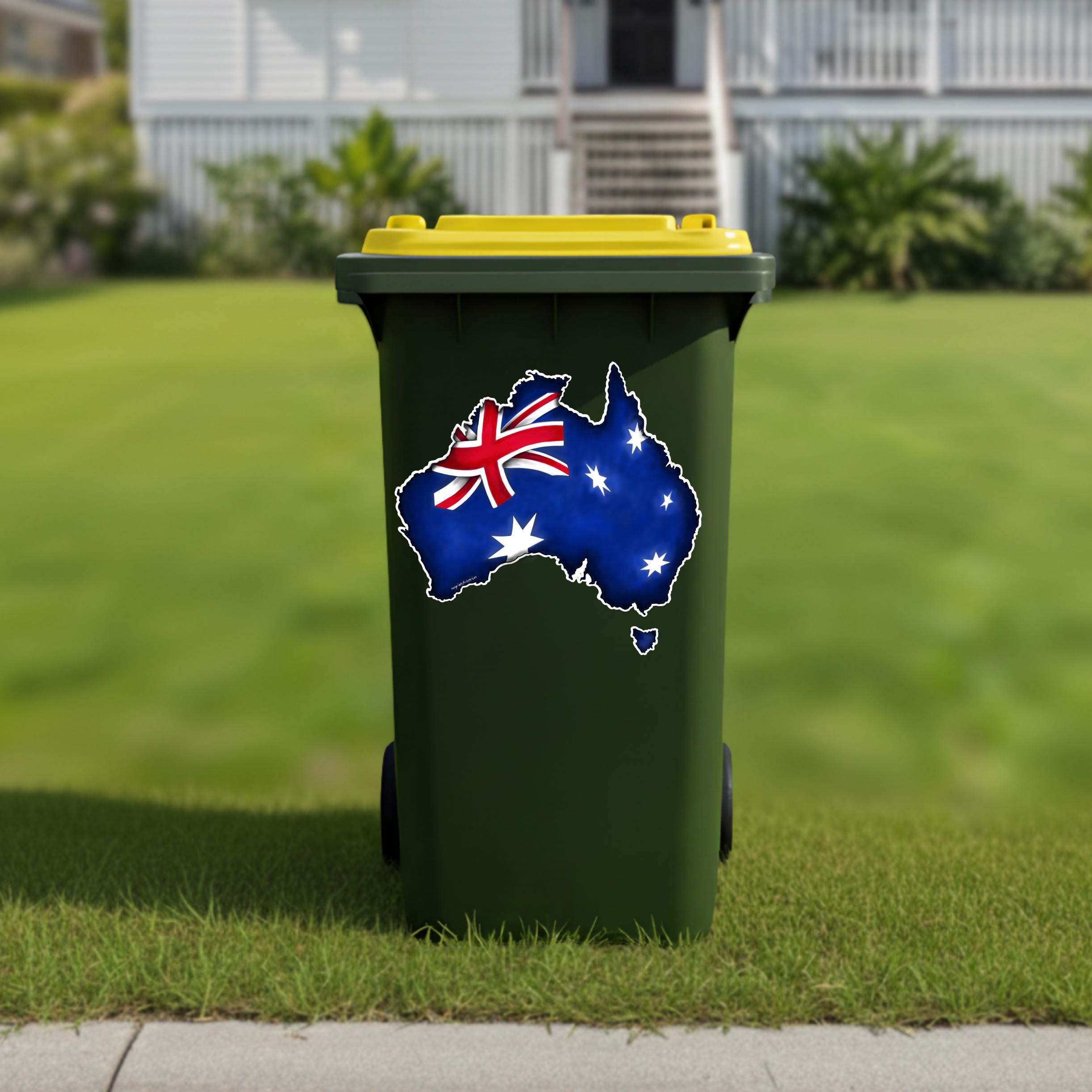 Map of Australia Wheelie Bin Sticker - Etsy Australia