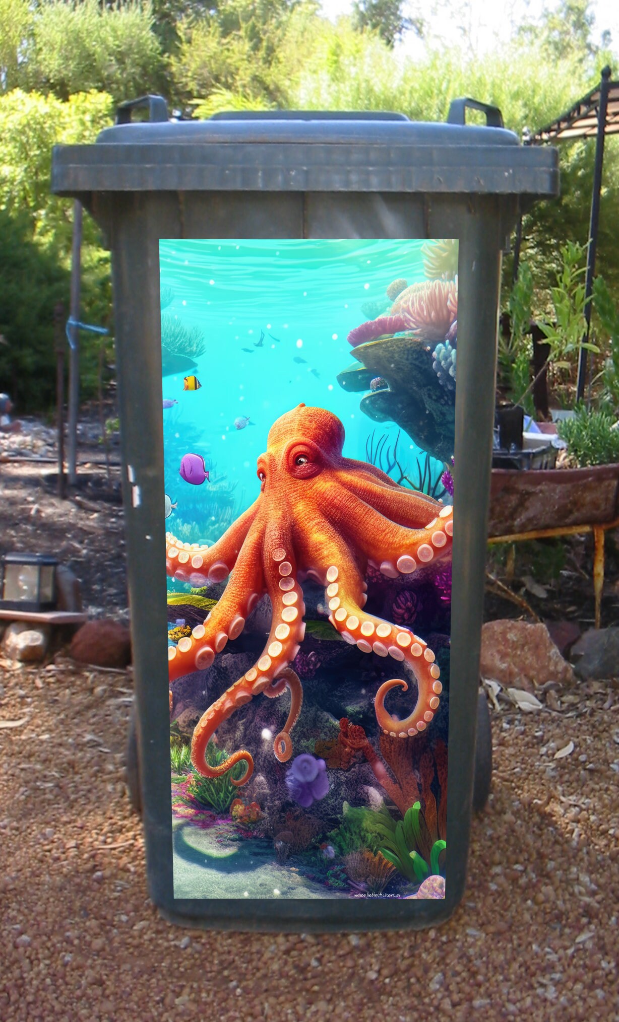 Octopus Wheelie Bin Sticker - Etsy