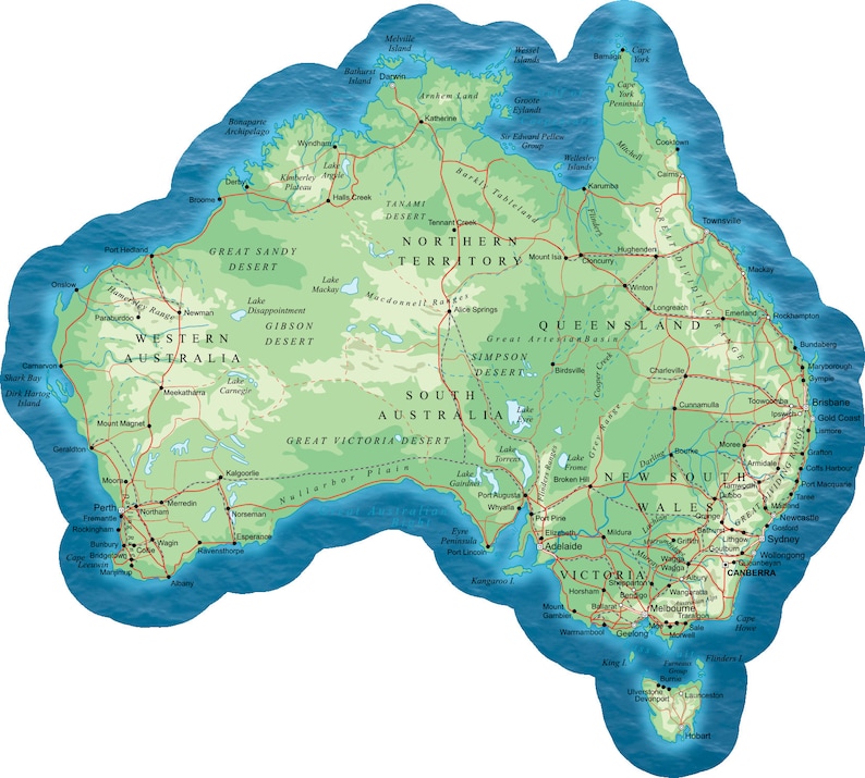 Caravan Map of Australia Sticker - Etsy Australia