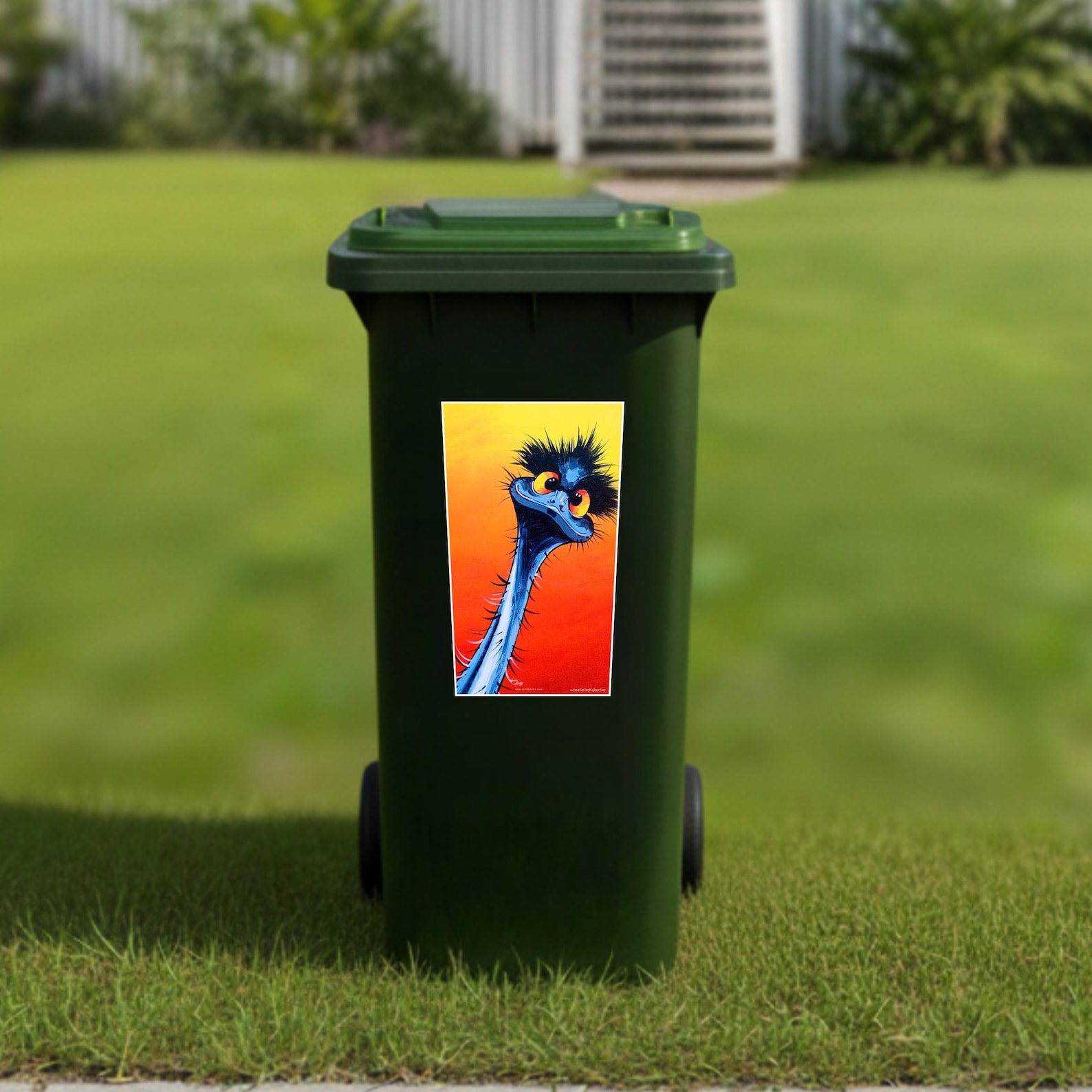 Stunned Emu Wheelie Bin Sticker - Etsy
