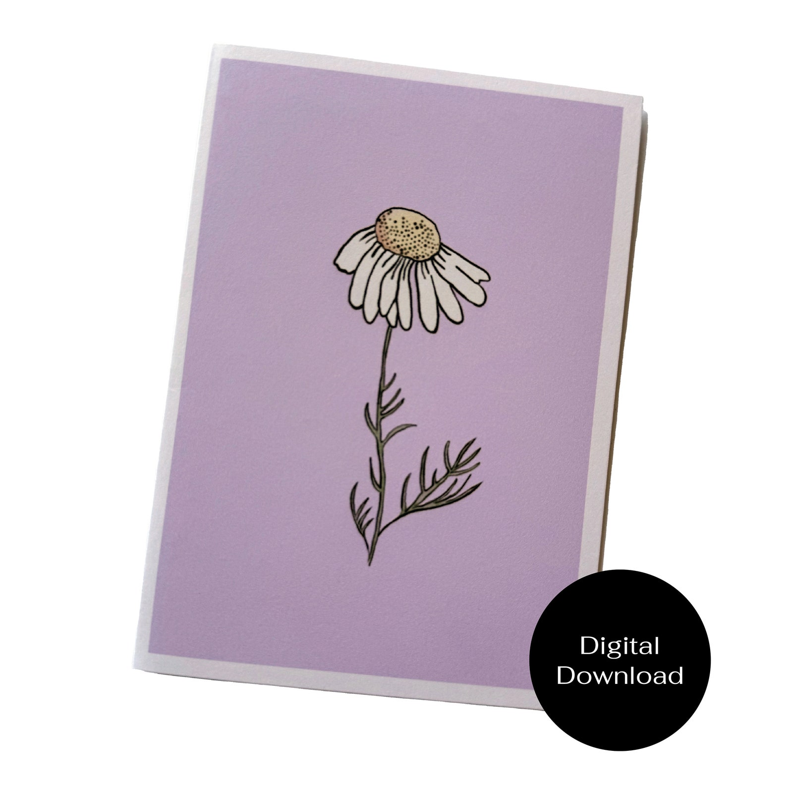 Printable Flower Card. 5" X 7" Card or A6 Card. Print This Pretty Card ...