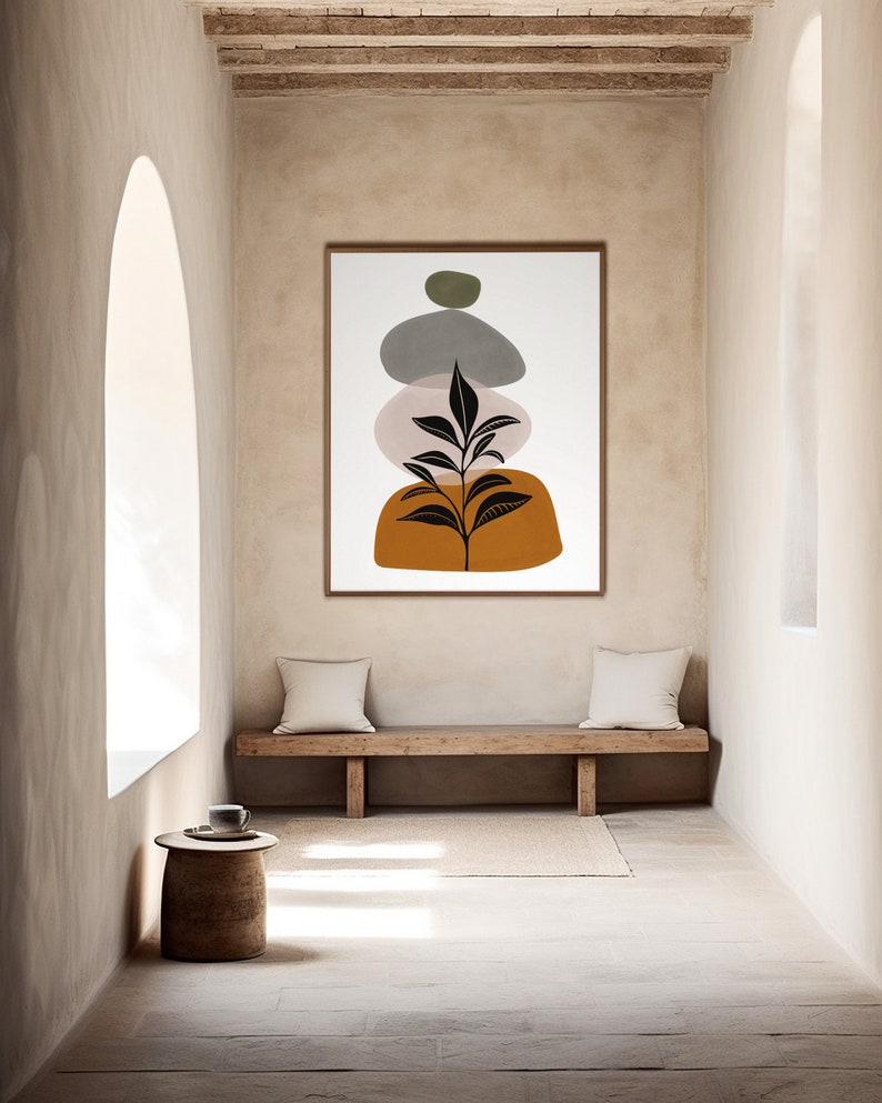 Wall Art Set of 3. Terracotta Tones & Native Floral Abstracts Beautiful ...