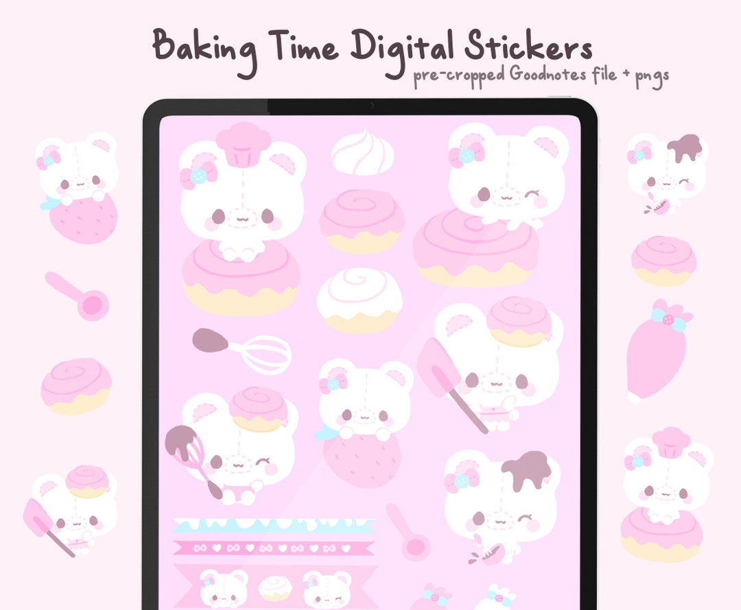 Baking Digital Stickers | Goodnotes Stickers | Cute Bear Stickers ...