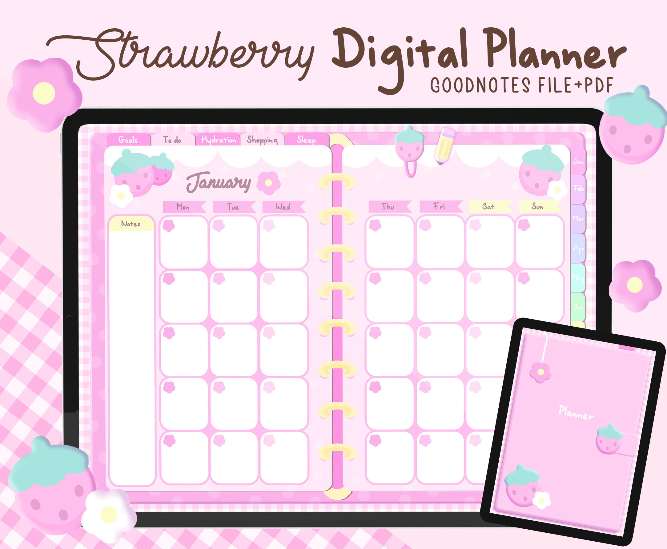Digital Planner 2022 2023 Undated Digital Planners Pink - Etsy