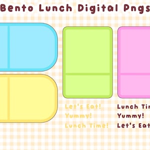 Cute Food Bento Digital Stickers, Cat Bento Png Stickers, Printable ...