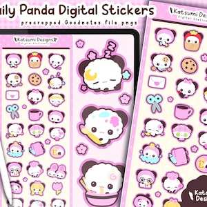 Cute Daily Panda Digital Planner Stickers for Goodnotes Pngs , Kawaii ...