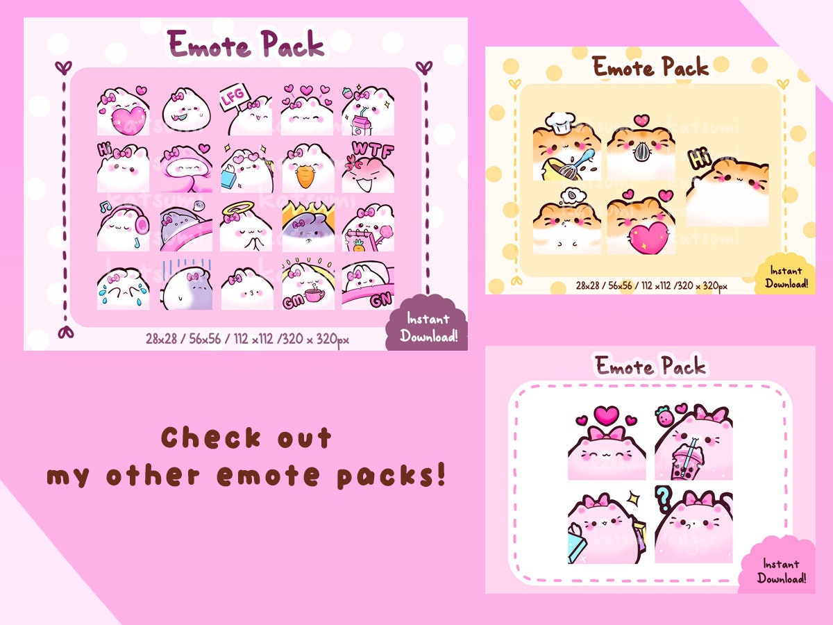 Cute Calico Cat Twitch Emotes & Discord Emotes | Peek Emote | Kawaii ...