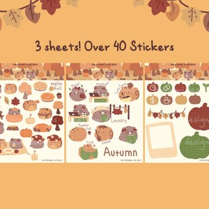 Cute Fall Autumn Bear Animal Digital Stickers for Goodnotes , Kawaii ...
