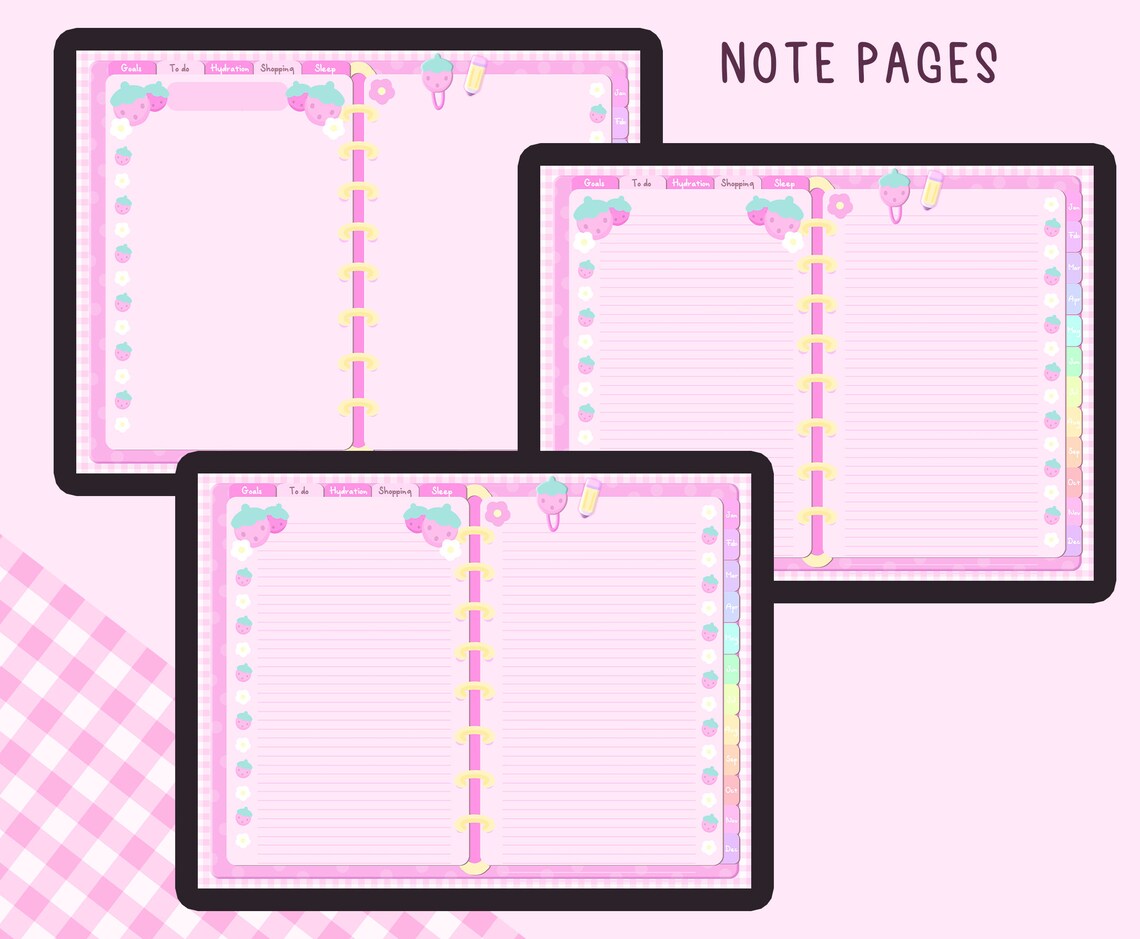 Digital Planner 2022 2023 Undated Digital Planners Pink - Etsy