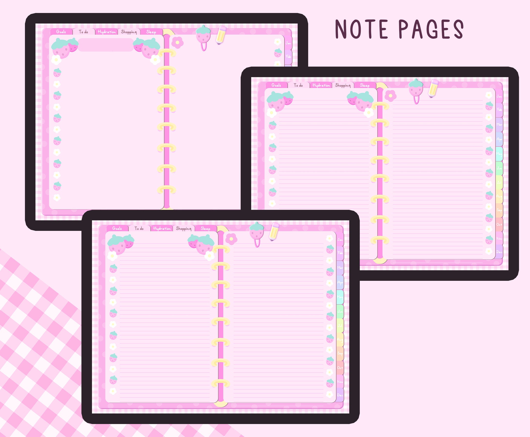 Digital Planner 2022 2023 Undated Digital Planners Pink - Etsy