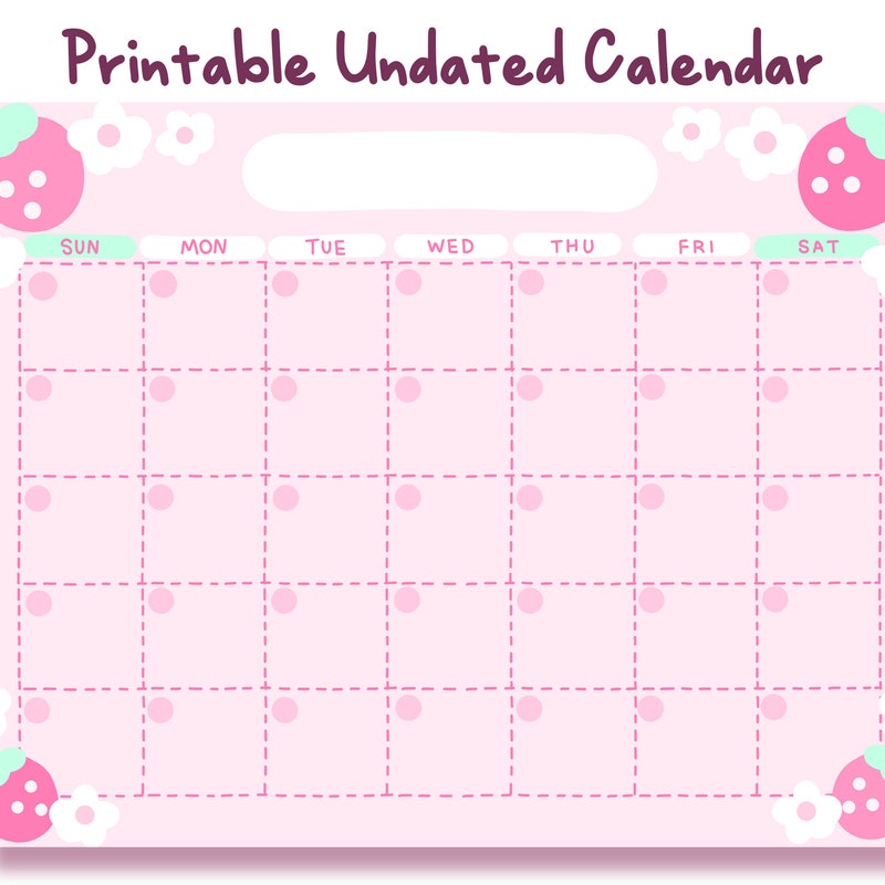 Pink Calendar - Etsy