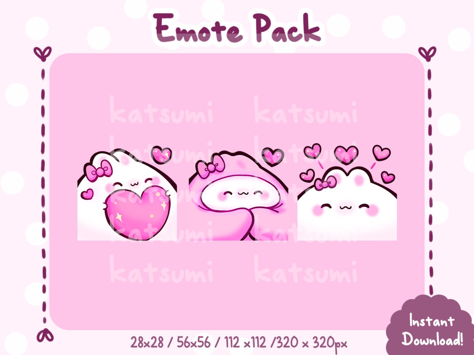 Twitch Discord Emotes 3 Pack Kawaii Bunny Emotes , Stickers, Youtube ...