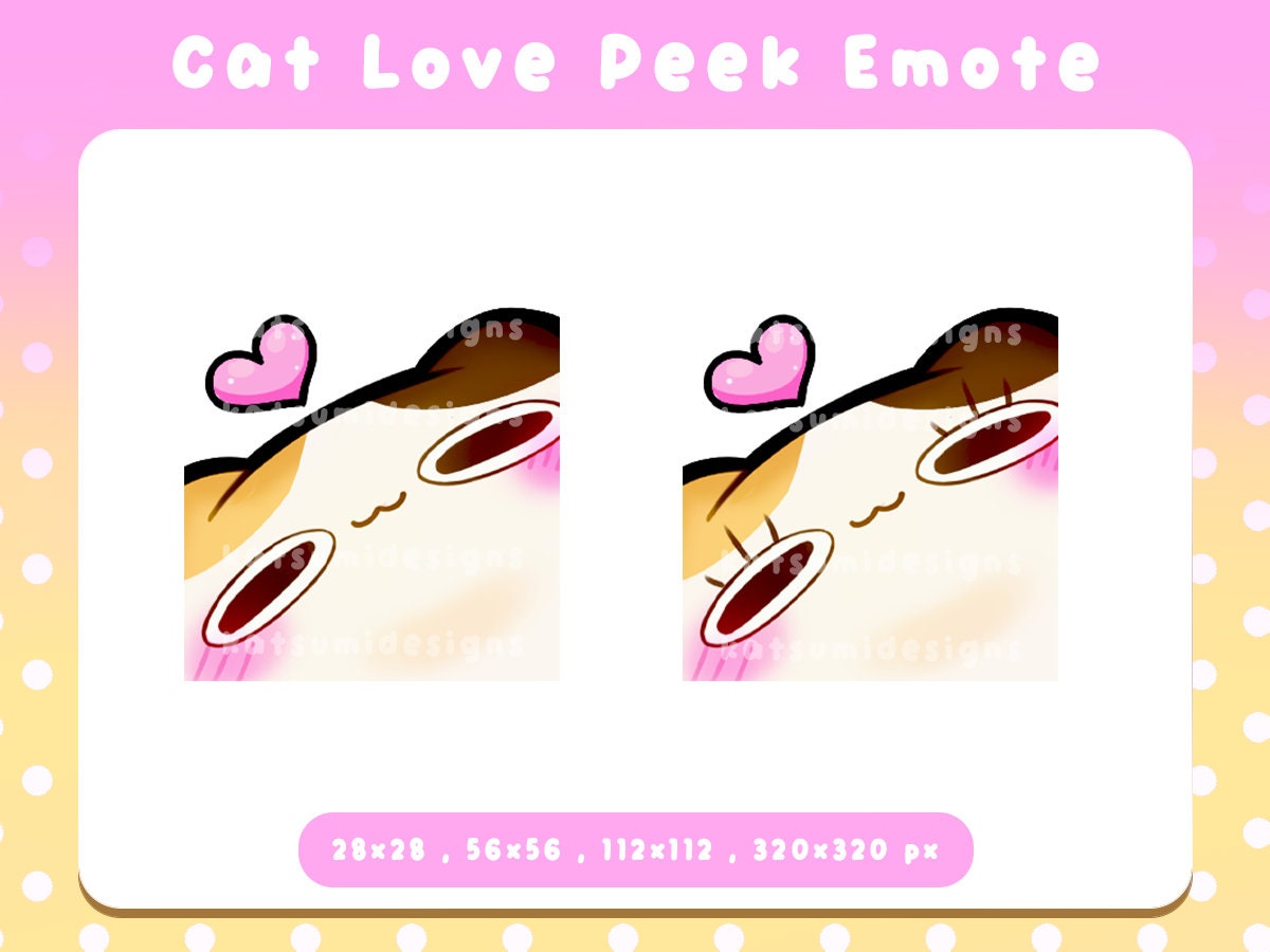 Cute Calico Cat Twitch Emotes & Discord Emotes | Peek Emote | Kawaii ...