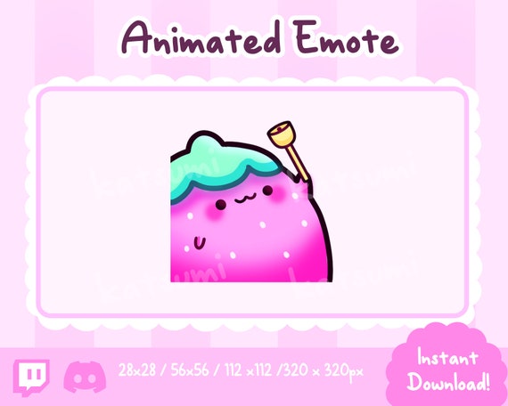 Animated Kawaiistrawberry Bell Emote and Sticker Twitch - Etsy
