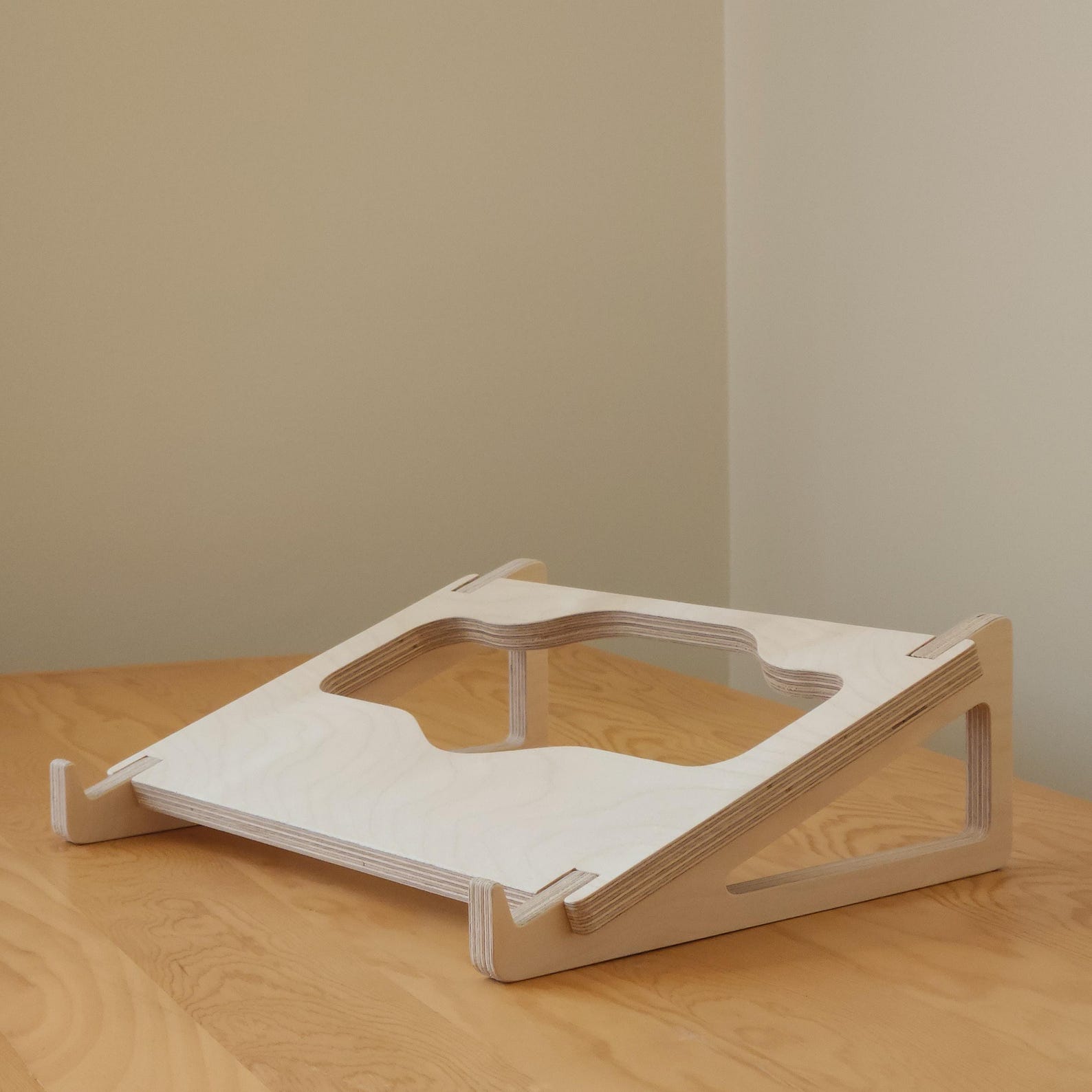 Handcrafted Ergonomic Wooden Laptop Stand | Desk Riser for Macbook ...