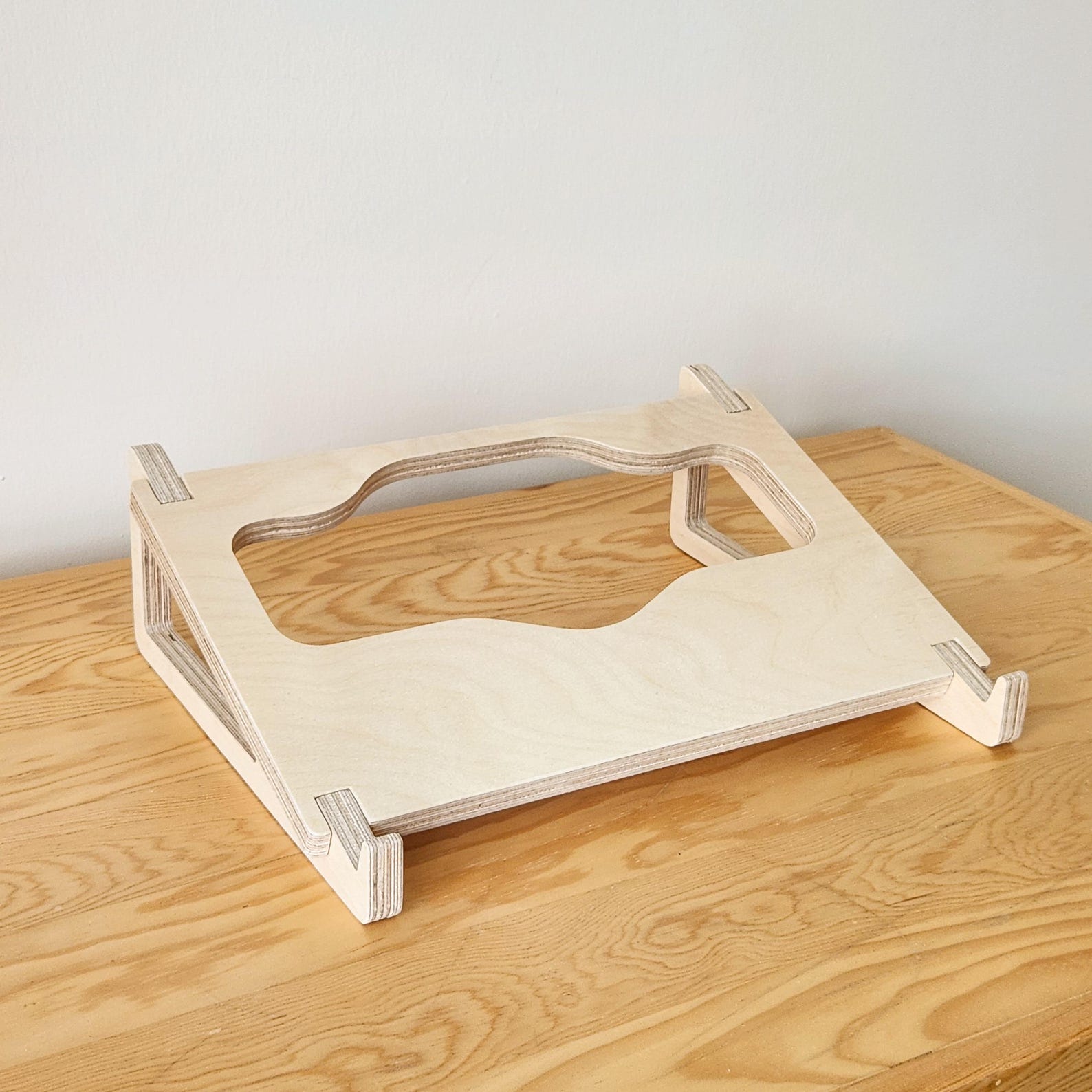 Handcrafted Ergonomic Wooden Laptop Stand | Desk Riser for Macbook ...