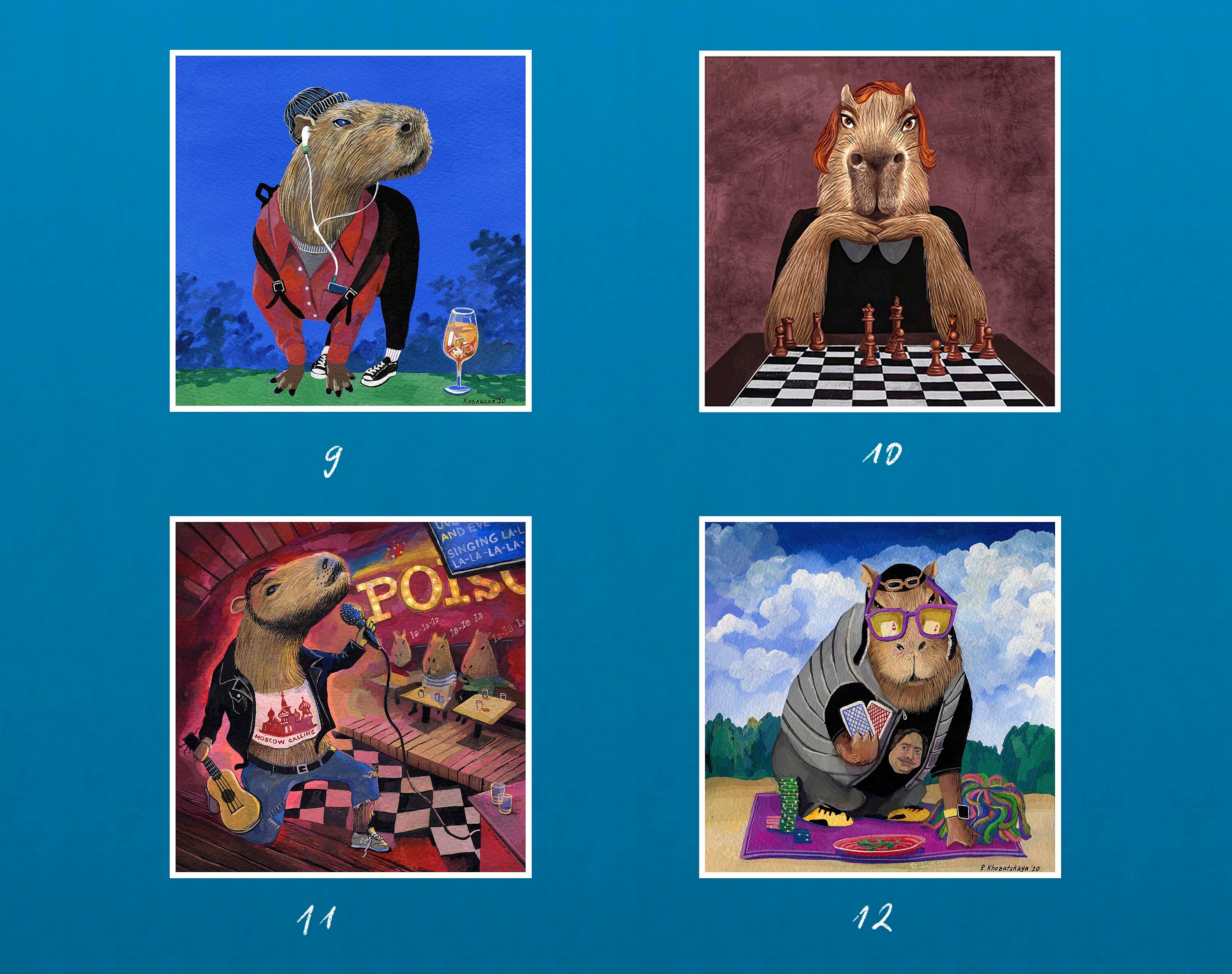 Big Square Capybara Cards Set - Etsy