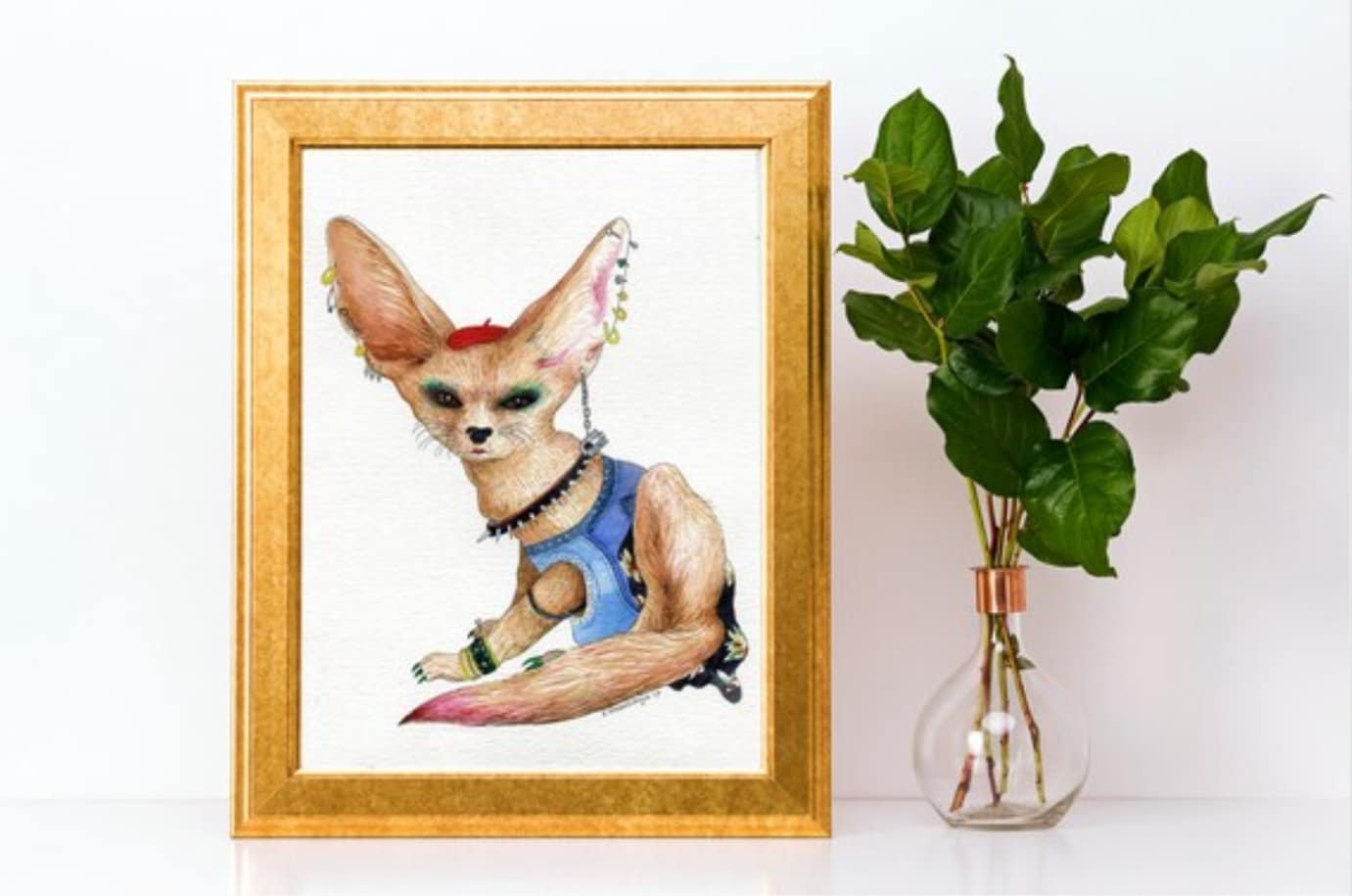 Fennec Fox Aka She's Dangerous Watercolor Portrait Instant Download - Etsy