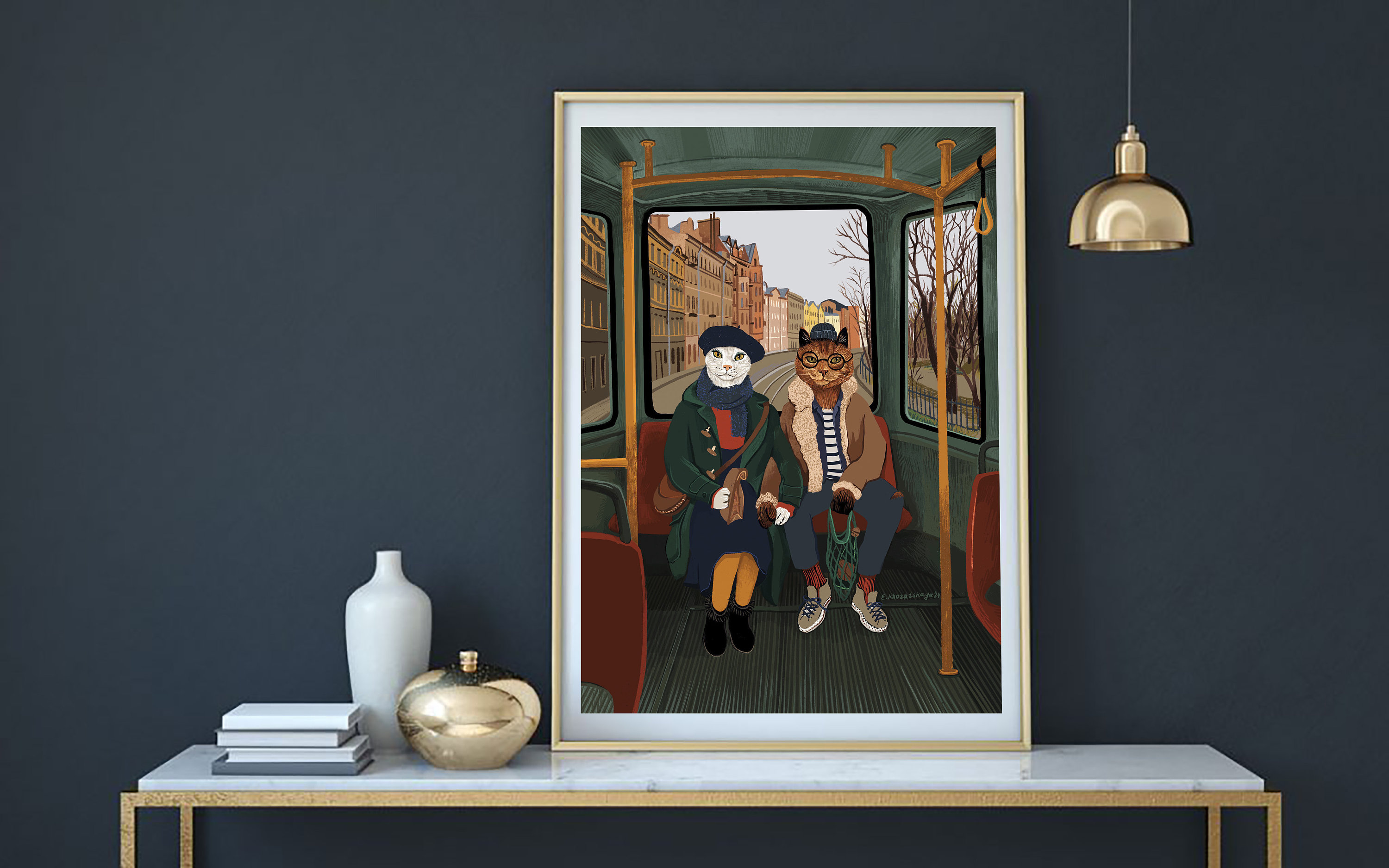 Cats on Tram Instant Download Printable Art - Etsy