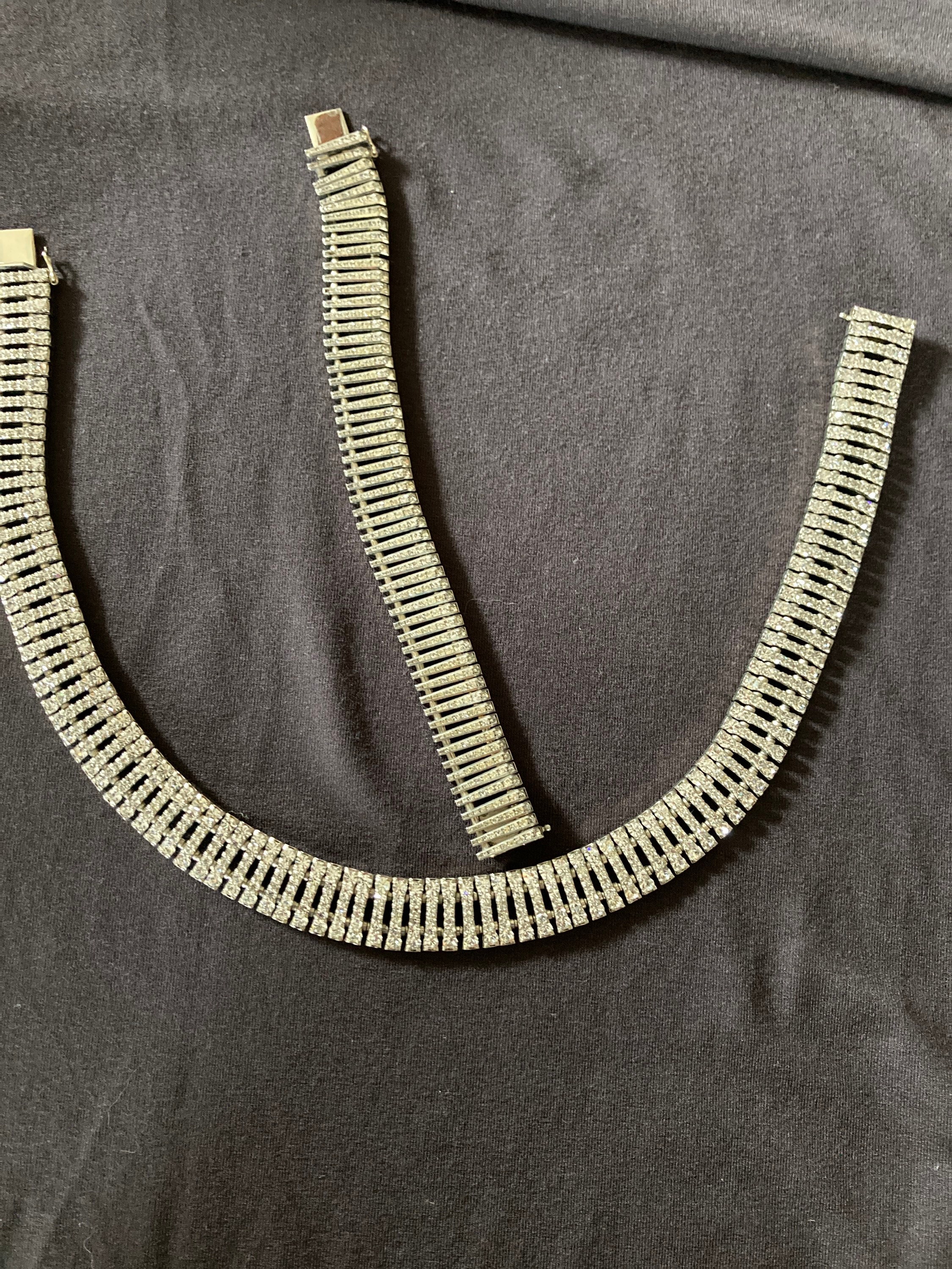 Vintage randel art Deco Channel Rhinestone Stunning Necklace and ...
