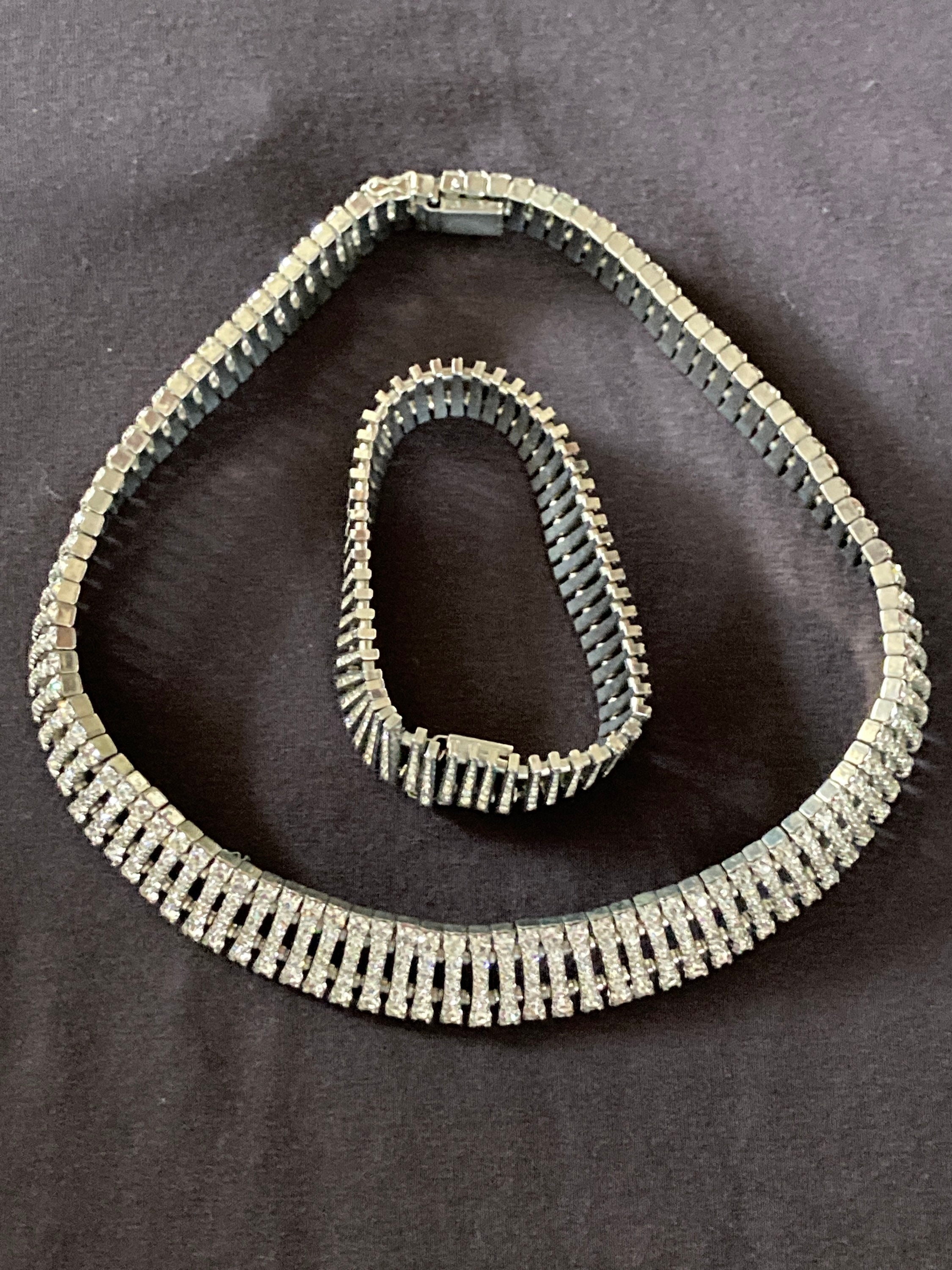 Vintage randel art Deco Channel Rhinestone Stunning Necklace and ...