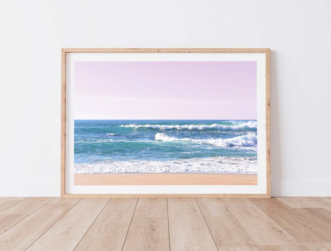 Blush Pink Beach Print, Beach Print, Beach Photo Print, Travel Sea ...