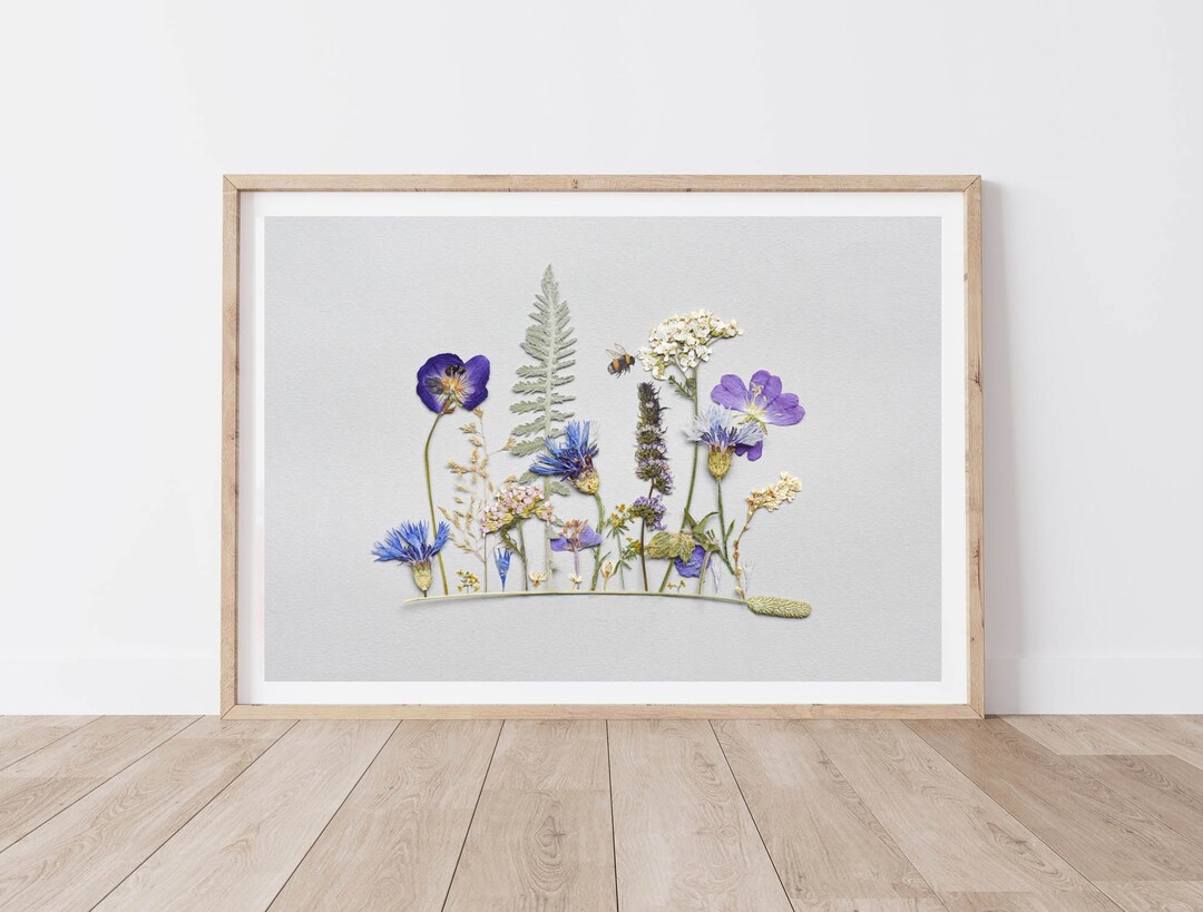 Pressed Flower Print, Botanical Wall Art From Original Hand Pressed ...