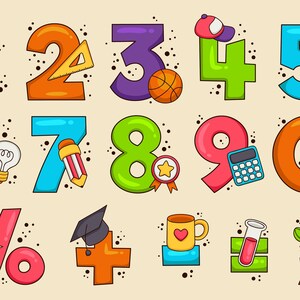 Classroom Clipart Numbers Cartoon