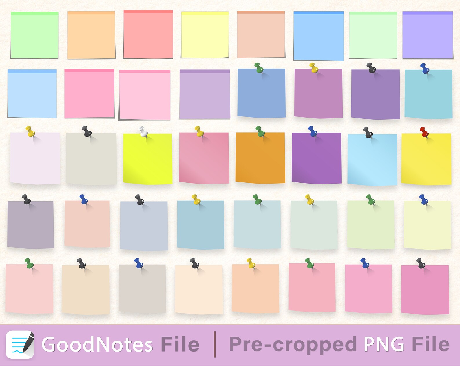 Goodnotes Sticky Notes Png Digital Sticky Notes Set Post It - Etsy